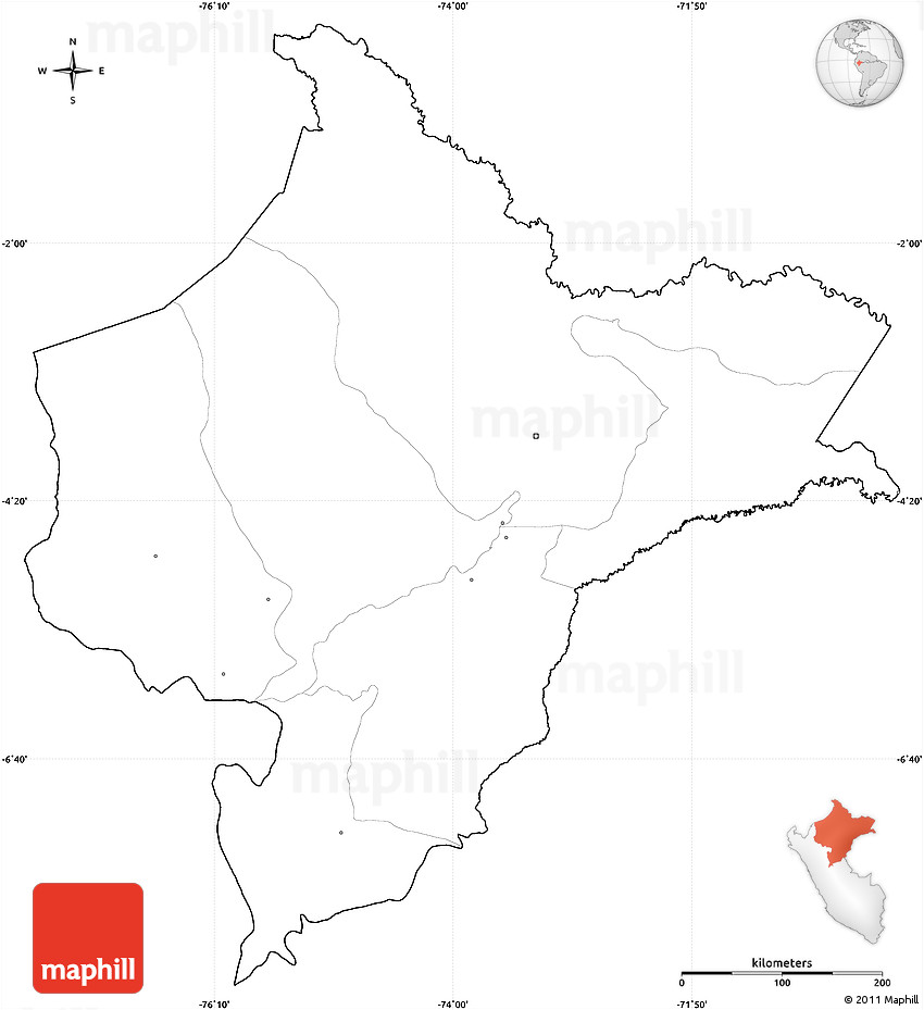 Blank Simple Map of Loreto, cropped outside, no labels