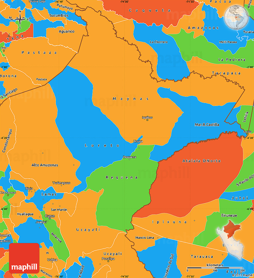 Political Simple Map of Loreto