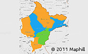 Political Simple Map of Loreto, single color outside, borders and labels