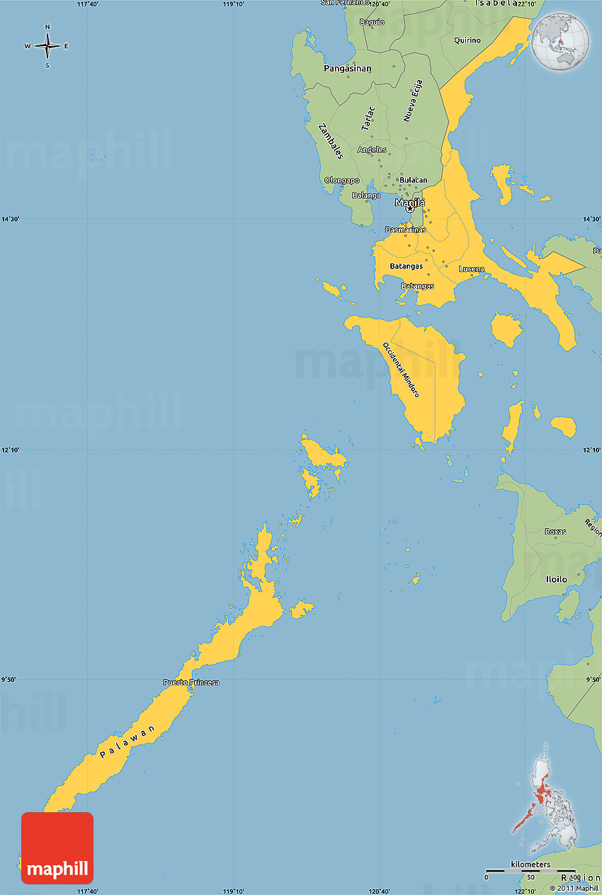 Savanna Style Simple Map of Region 4