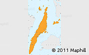 Free Political Simple Map of Cebu, single color outside, borders and labels