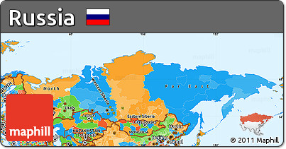 Free Political Simple Map of Russia