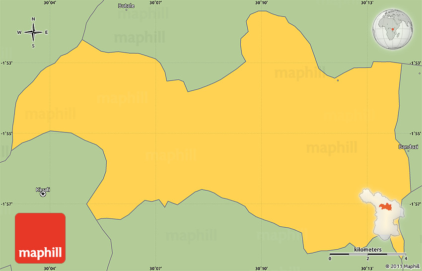 Savanna Style Simple Map of Rubungo