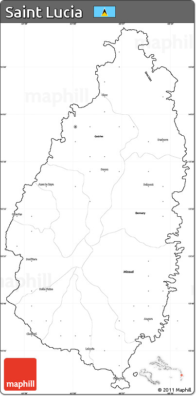 Free Blank Simple Map of Saint Lucia