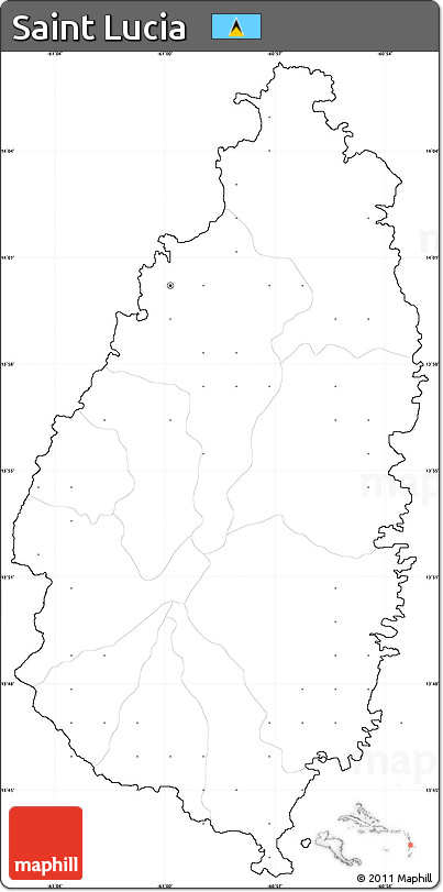 Free Blank Simple Map of Saint Lucia, no labels