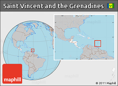 Free Gray Location Map of Saint Vincent and the Grenadines, highlighted ...