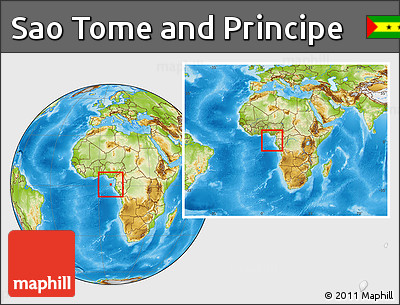 Free Physical Location Map of Sao Tome and Principe, within the entire ...