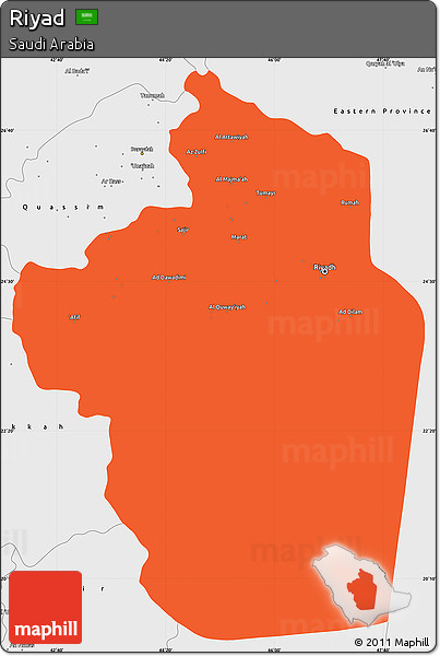 Free Political Simple Map of Riyad, single color outside, borders and labels