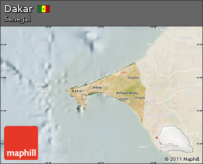 Free Satellite Map of Dakar, lighten