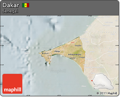 Free Satellite Map of Dakar, lighten