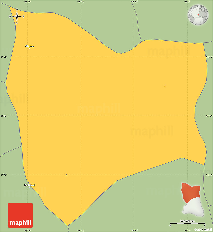 Savanna Style Simple Map of Ndindy