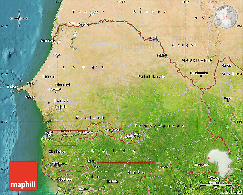 Satellite Map of Senegal