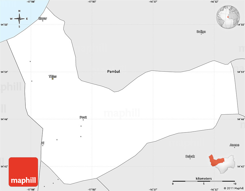 Silver Style Simple Map of Pout