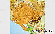Political 3D Map of Crna Gora