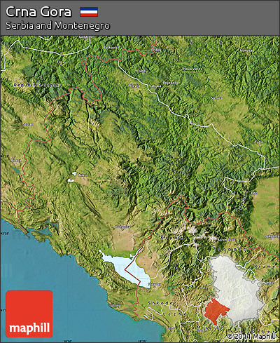 Free Satellite Map of Crna Gora