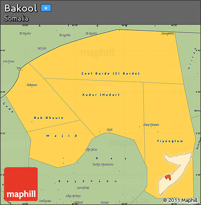 Free Savanna Style Simple Map of Bakool