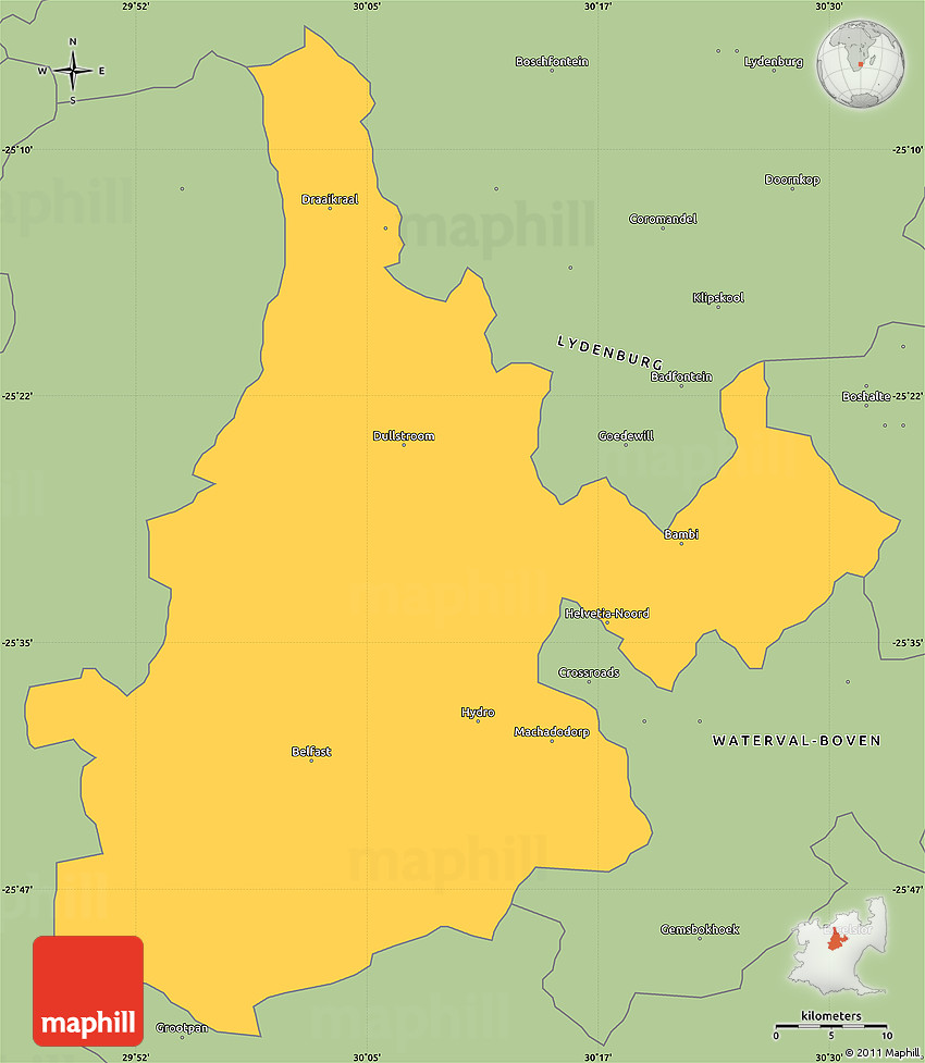 Savanna Style Simple Map of BELFAST