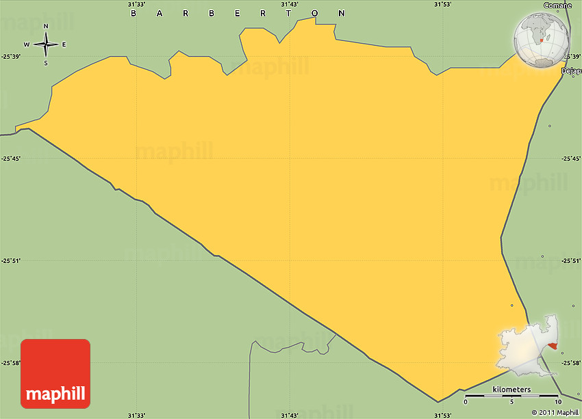 Savanna Style Simple Map of NKOMAZI