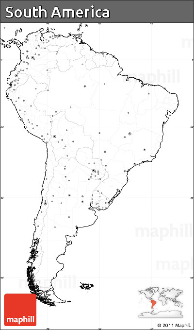 Free Blank Simple Map of South America, no labels