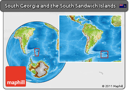 Free Physical Location Map of South Georgia and the South Sandwich ...