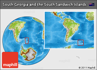 Free Physical Location Map of South Georgia and the South Sandwich ...