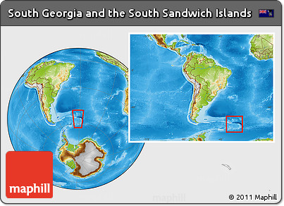 Free Physical Location Map of South Georgia and the South Sandwich ...