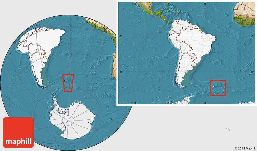 Satellite Location Map of South Georgia and the South Sandwich Islands ...
