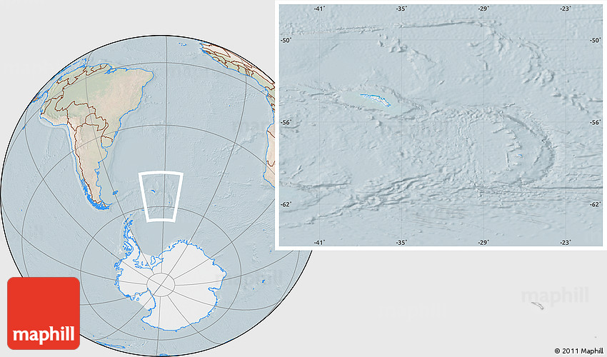 Satellite Location Map of South Georgia and the South Sandwich Islands ...