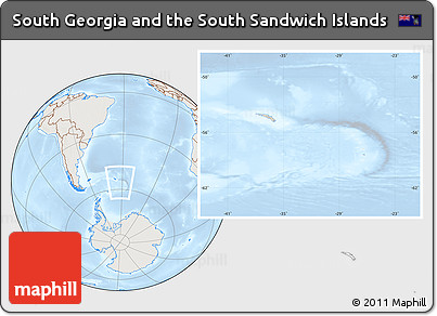 Free Shaded Relief Location Map of South Georgia and the South Sandwich ...
