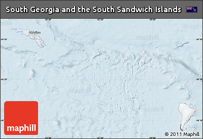 Free Silver Style Map of South Georgia and the South Sandwich Islands
