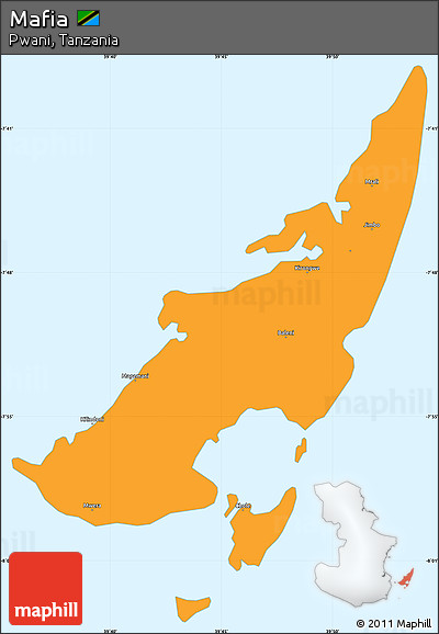 Free Political Simple Map of Mafia, single color outside, borders and labels