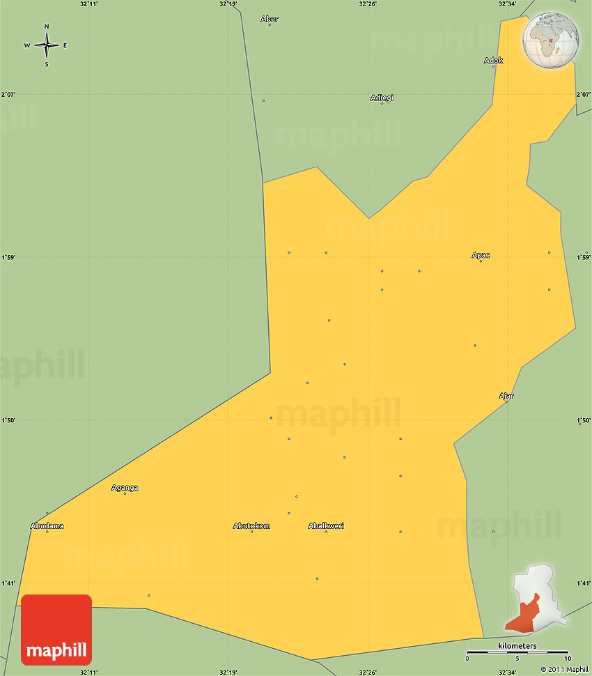 Savanna Style Simple Map of Maruzi