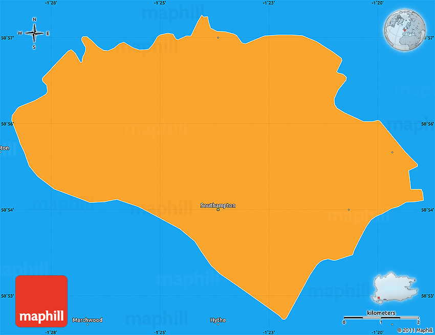 Political Simple Map of City of Southampton