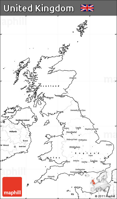 Free Blank Simple Map of United Kingdom