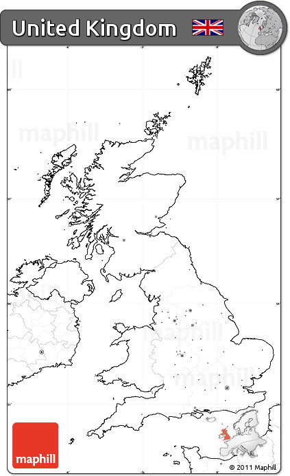 Free Blank Simple Map of United Kingdom, no labels