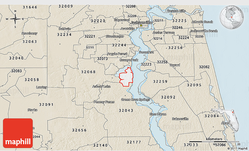 Classic Style 3D Map of ZIP Code 32003