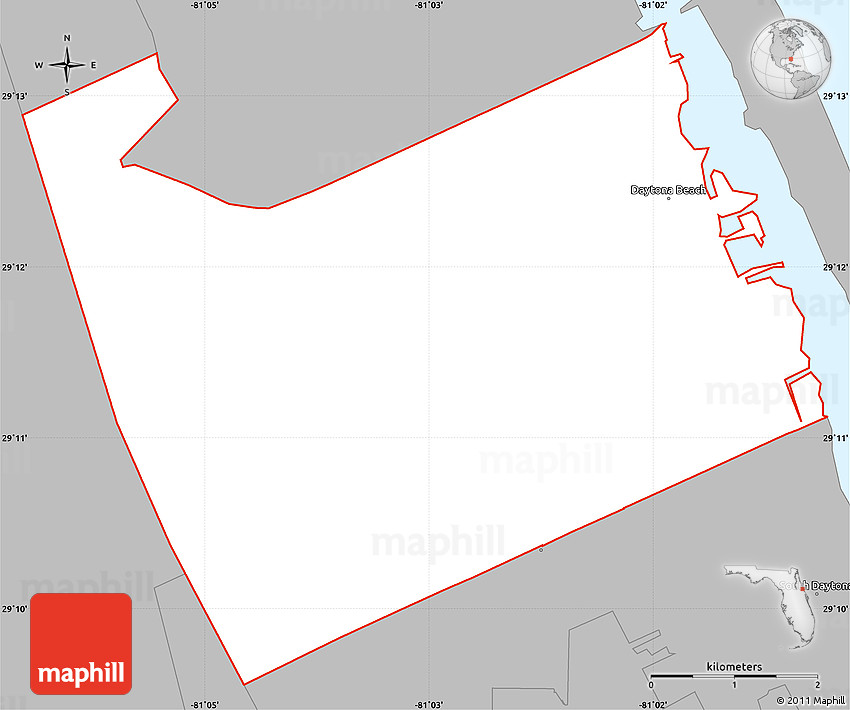 Gray Simple Map of ZIP Code 32114