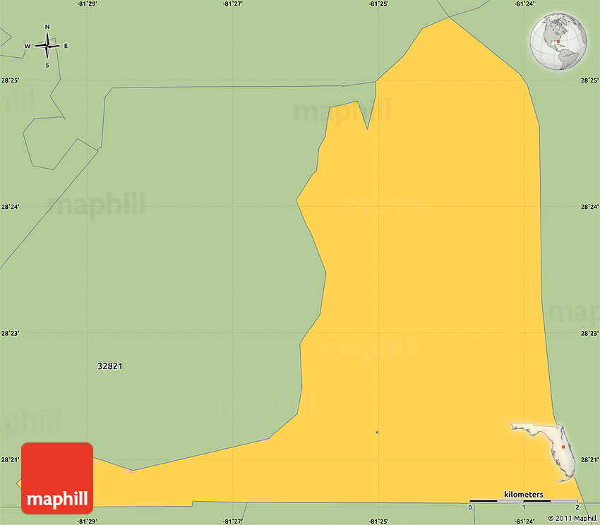 Savanna Style Simple Map of ZIP Code 32837