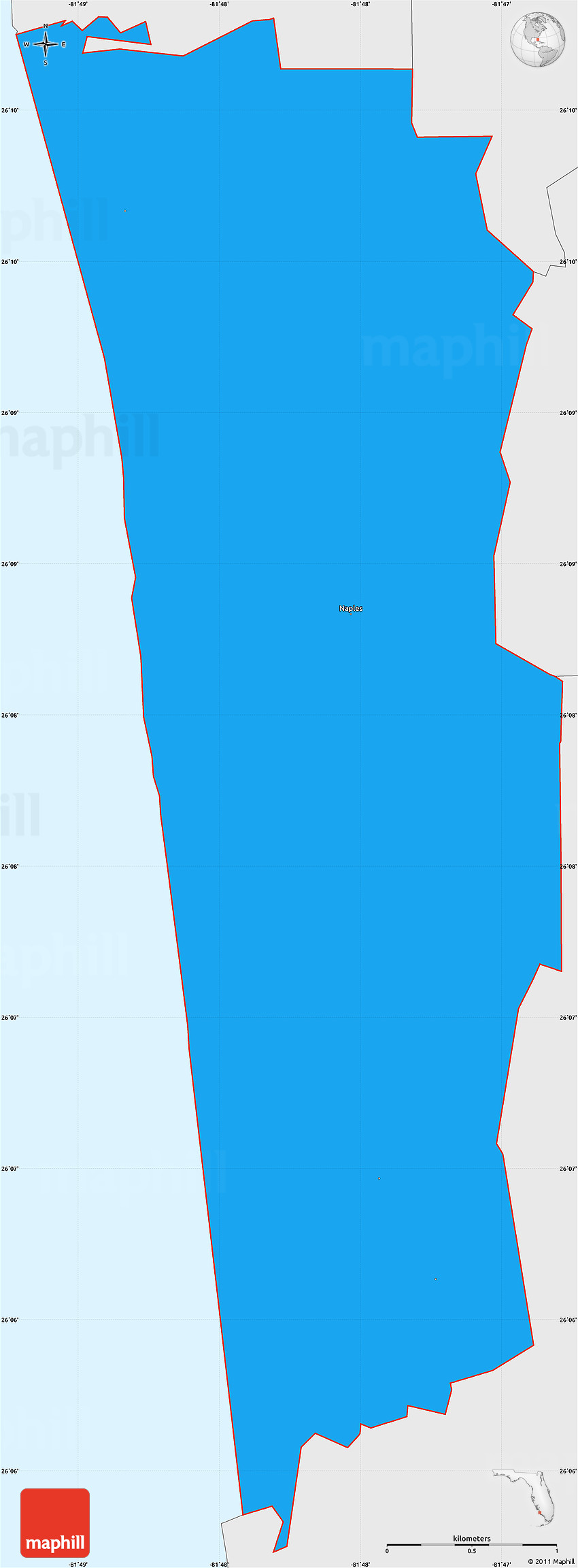 Political Simple Map Of ZIP Code 34102 Single Color Outside Borders political-simple-map-of-zip-code-34102-single-color-outside-borders