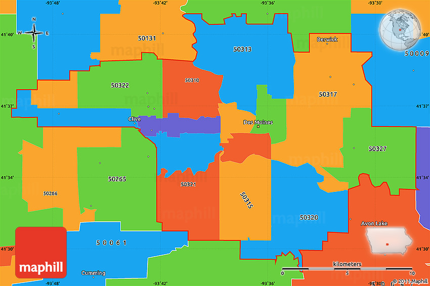 Political Simple Map Of ZIP Codes Starting With 503