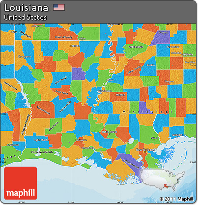 Free Political Map of Louisiana