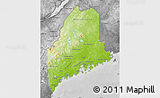 Physical Map of Maine