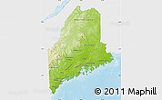 Physical Map of Maine