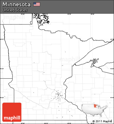 Free Blank Simple Map of Minnesota, no labels