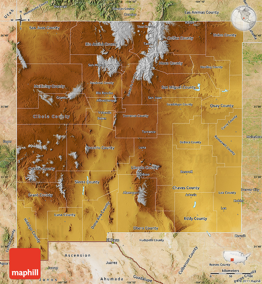New Mexico On The World Map - United States Map