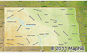 Physical Map of North Dakota
