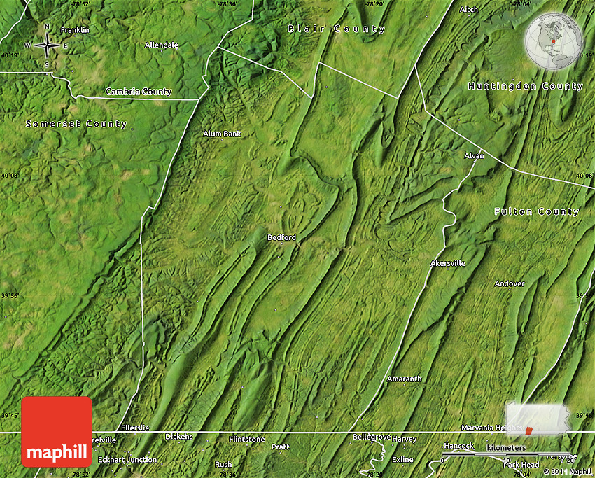 Satellite Map of Bedford County Satellite Map of Bedford County