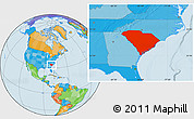 Political Location Map of South Carolina