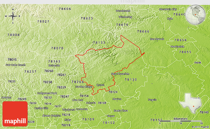 Physical 3D Map of ZIP Code 78132