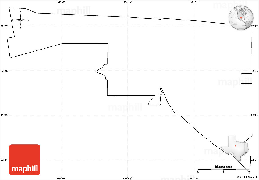 Blank Simple Map of ZIP Code 79605, cropped outside